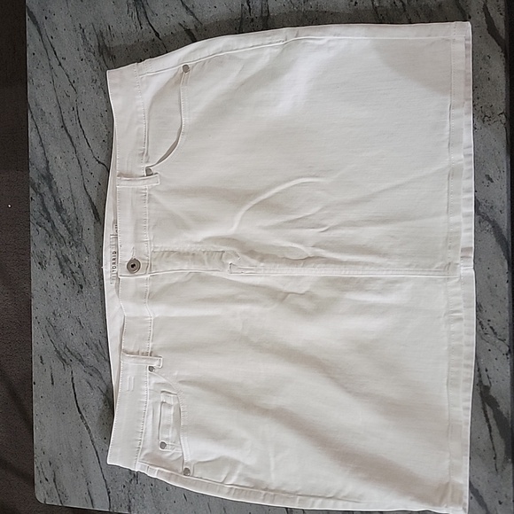 torrid | Skirts | Torrid Denim Mini Skirt White Plus Size 2 | Poshmark